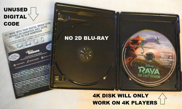 RAYA AND THE Last Dragon - Disney (4K Ultra HD + Digital Code) *NO 2D ...