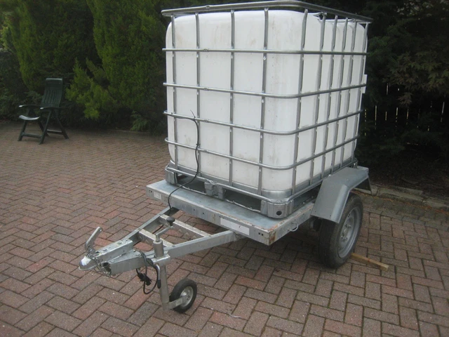 ERDE WATER BOWSER trailer,1000 litre IBC tank , Jockey wheel, Lighting ...
