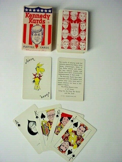 VINTAGE 1963 JFK Kennedy Kards Playing Cards Complete 54 CARDS LBJ £42. ...