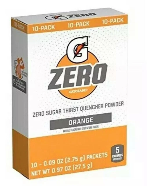 G ZERO GATORADE Thirst Quencher Powder-10 Single Packets Orange EUR 11 ...