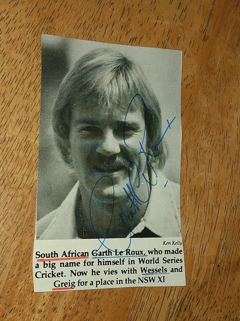 GARTH LE ROUX South Africa Test Cricketer Signed Magazine Photo £1.99 ...