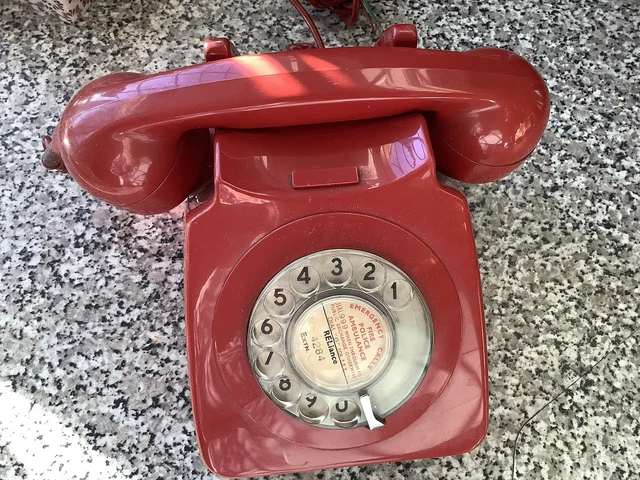 VINTAGE RED TELEPHONE with Rotary Dial £26.70 - PicClick UK