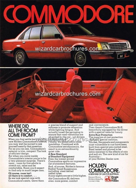 1978 HOLDEN VB Commodore Sl/E A3 Poster Ad Sales Brochure Advertisement ...