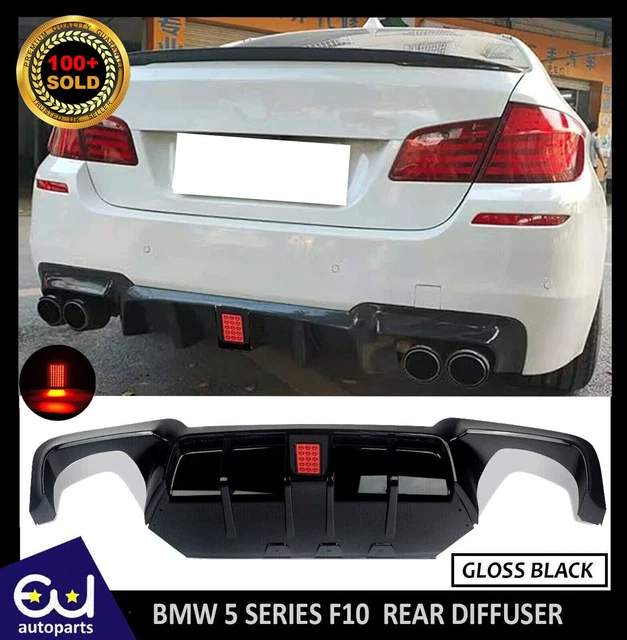 FOR BMW F10 F11 5 Series Rear Diffuser Bumper Valance With Led M-Sport ...
