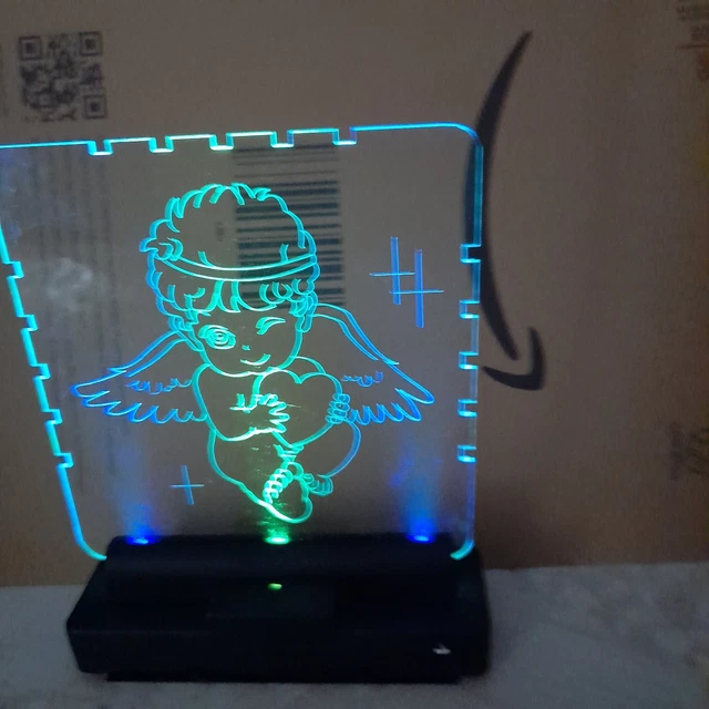 ACRYLIC LED STAND Light Up Decorative Panel Christmas Cherub £2.22 ...