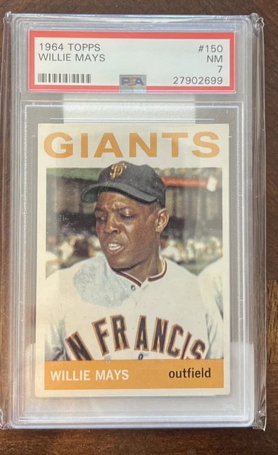 1964 TOPPS WILLIE Mays #150, PSA Neuf 7 San Francisco Giants HOF EUR ...