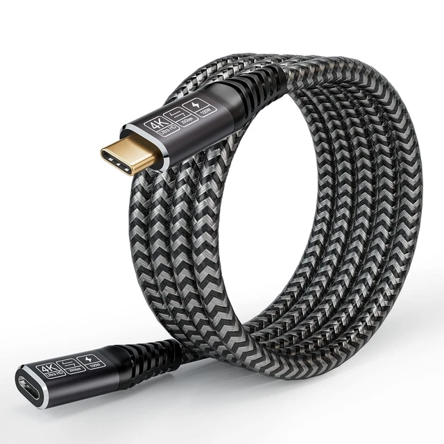 RALLONGE USB C 5m20Gbps 100W/5A Rallonge USB C Mâle et Femelle ...