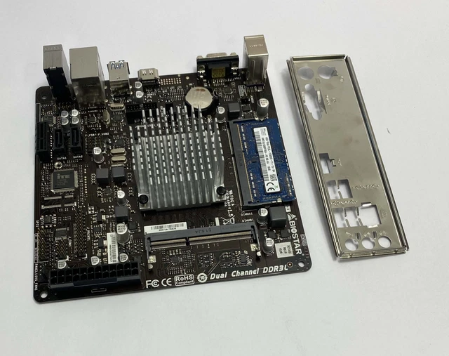 BIOSTAR N3150NH MOTHERBOARD with onboard processor, memory and back ...