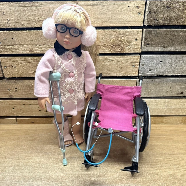 OUR GENERATION WHEELCHAIR Crutches Leg Cast & Stethoscope & Doll ...