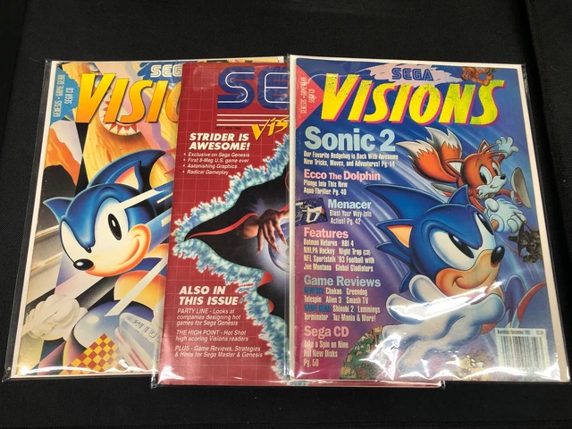 SEGA VISIONS MAGAZINES 1990 1992 1993 Sonic 2 Cover Lot of 3 £27.22 ...