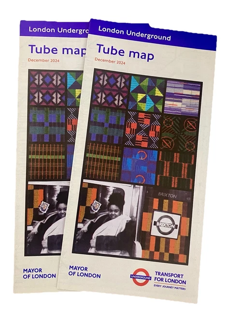 NEW CURRENT LATEST x2 December 2024 TfL London Underground Tube Map ...