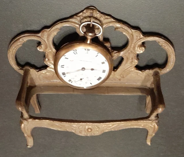 ANCIEN PORTE MONTRE à gousset banquette en bronze style Louis XV fin ...