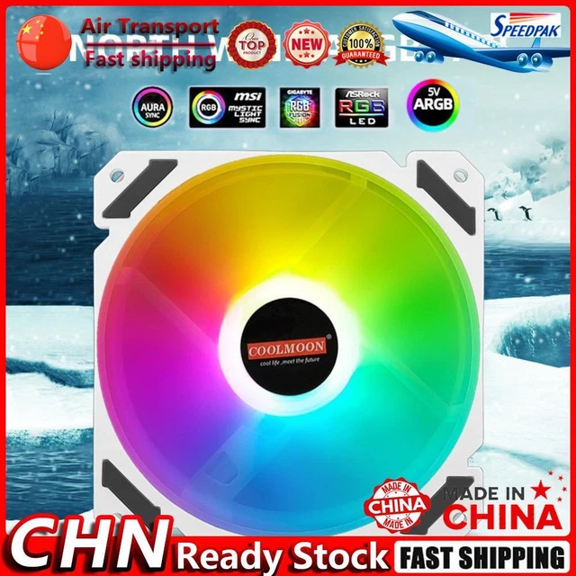 120MM PWM ARGB PC Case Fan 4 Pin Addressable RGB Cooling Fan for CPU ...