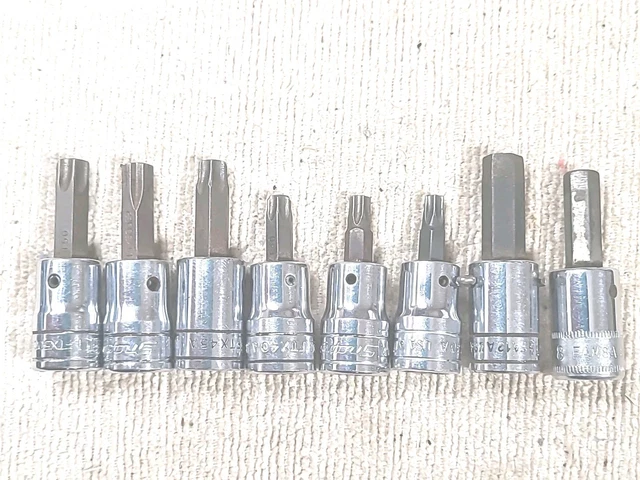 SNAP ON 8 Piece TORX Bit Socket Set 3/8" Drive USA MADE TOOLS Ftx500 ...