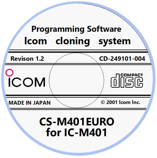 ICOM CS-M401EURO REVISION 1.2 Programming Software for Icom IC-M401 $24 ...