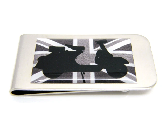 UNION JACK MOD Scooter Badge Money Clip Flag Gift Black & White £4.49 ...