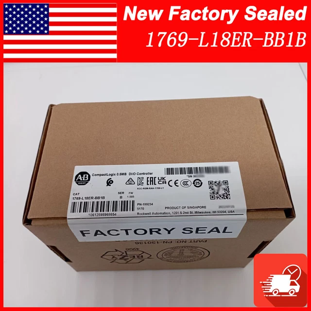 ALLEN-BRADLEY COMPACTLOGIX 0.5MB DI/O Controller 1769-L18ER-BB1B $993. ...