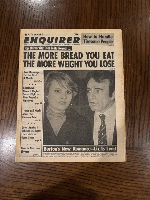 NATIONAL ENQUIRER MARCH 9 1976 Richard Burton!!! £11.25 - PicClick UK