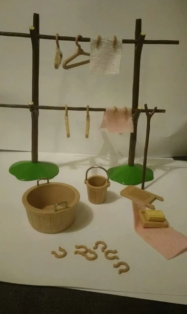 SYLVANIAN FAMILIES VINTAGE washing line set. Retired. Original. Full ...