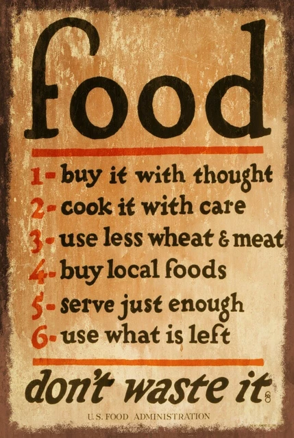 WASTE NOT WANT not Aged Vintage Retro style Metal Sign, cooking ...