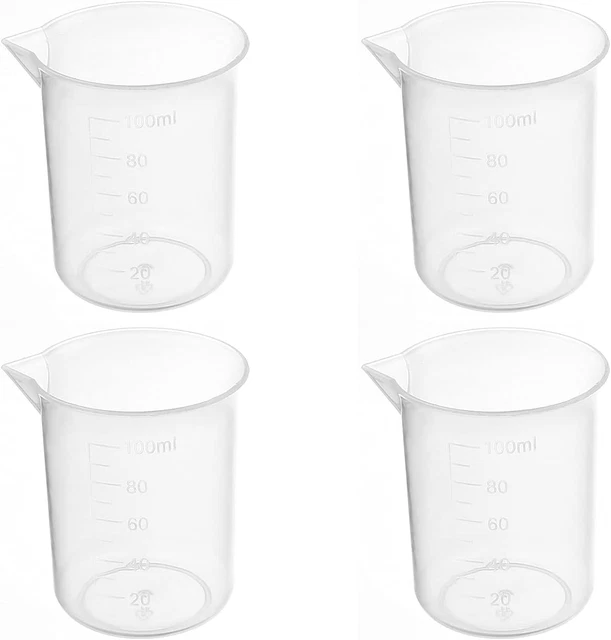 MEASURING CUPS 100ML/3.38OZ PP Plastic Graduated Beaker Transparent for ...