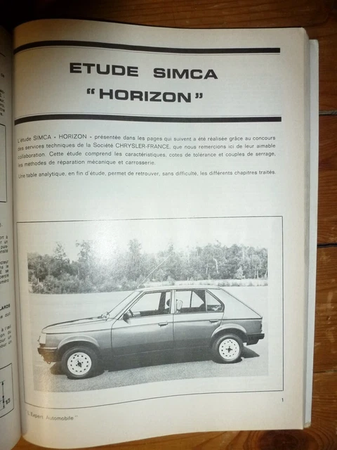 HORIZON REVUE TECHNIQUE Chrysler Simca Talbot EUR 19,50 - PicClick FR