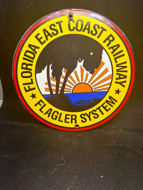 FLORIDA EAST COAST Railway FLAGLER System Enamel SIGN 9" $29.99 - PicClick