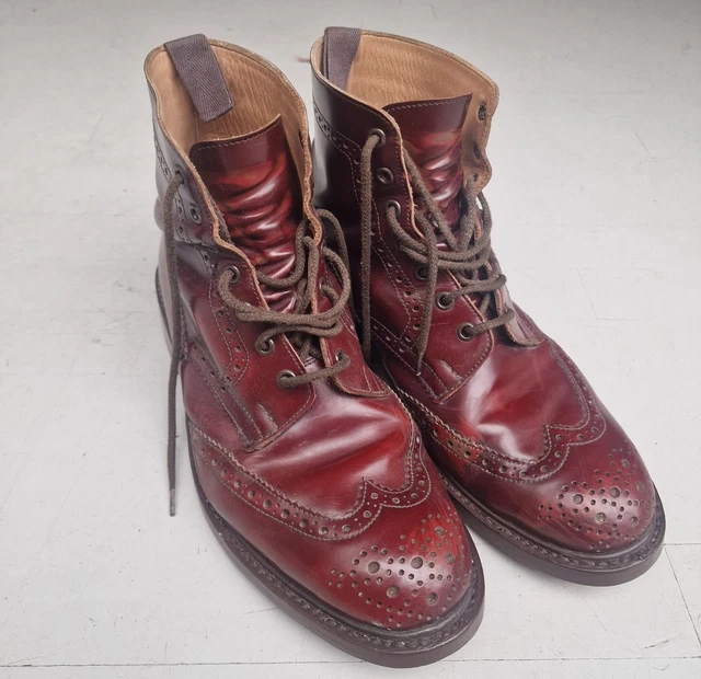 TRICKERS MENS STOW Boots - Burgundy Bookbinder, Size 10.5 £20.79 ...