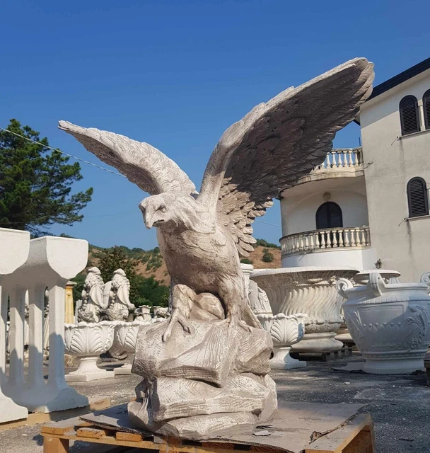 STATUA AQUILA ALI Aperte In Volo Per Esterno Da Giardino In Cemento ...