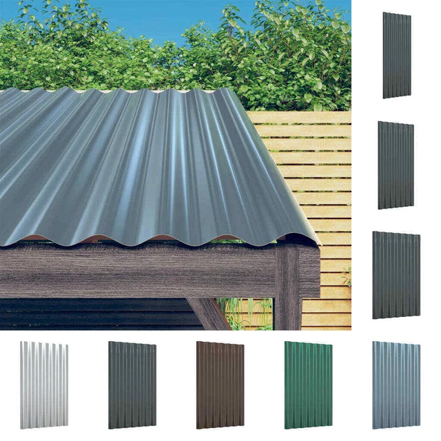 12/36X ROOF PANELS Powder-coated Steel Anthracite Sheet Profile 60/80 ...