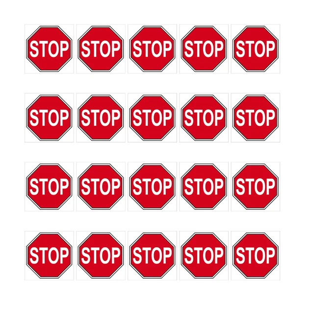 20 AUFKLEBER 1CM STOP Schild Zeichen Symbol Modellbau Mini Sticker ...