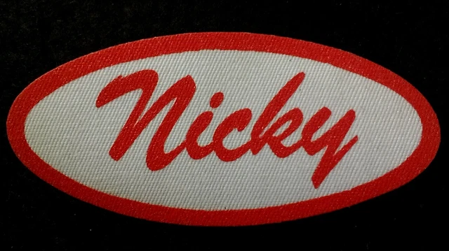 NICKY VINTAGE 1960S Cursive Name Patch Uniform Shirt Iron On RARE VHTF ...