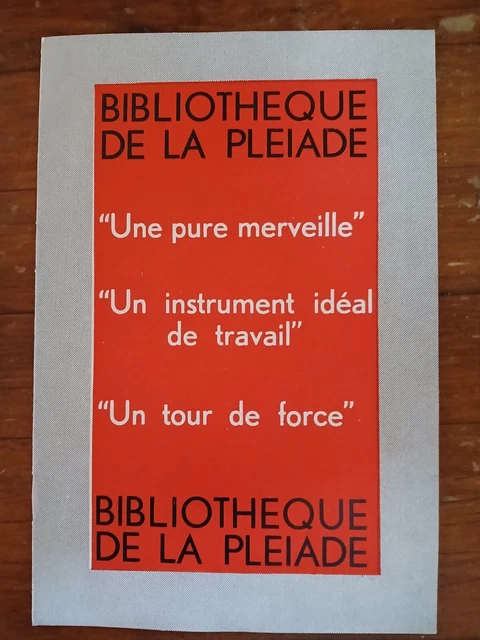 ANCIEN CATALOGUE BIBLIOTHÈQUE de la Pléiade, Bibliothèque de la Pléiade, 1934 EUR 20,00 ...