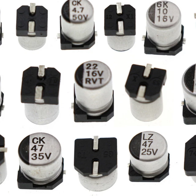 400PCS 6.3V-50V 1UF - 1000uF SMD Aluminum Electrolytic Capacitors Kit ...