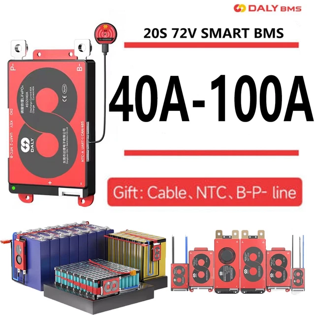 DALY SMART BMS Li-ion 20S 72V 40A-100A BMS Board Common Port w/Balance £47.88 - PicClick UK