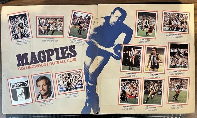 1983 SCANLENS VFL Sticker Album All Stickers Simon Madden Signature ...