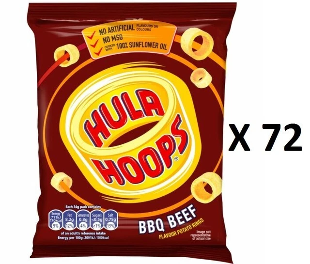 HULA HOOPS BBQ Beef 24g Crisps HP Snacks PACK OF 72 $91.84 - PicClick AU
