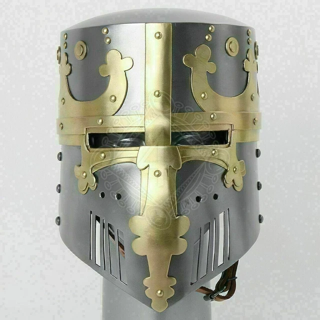 MEDIEVAL CRUSADER TEMPLAR Brass Knight Armor Helm Cross Viking Designer ... MEDIEVAL CRUSADER TEMPLAR Brass Knight Armor Helm Cross Viking Designer ...