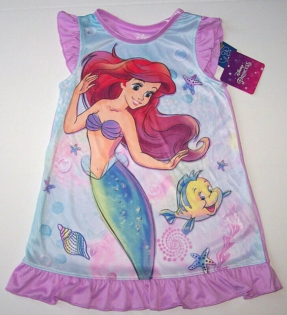 DISNEY PRINCESS ARIEL Little Mermaid Fantasy Nightgown Gown Pajamas New ...