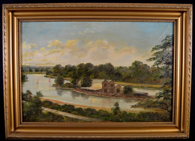 JAMES ISAIAH LEWIS (1861-1934) On The Thames Antique River Landscape ...