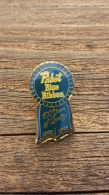 VINTAGE PABST BLUE Ribbon Beer PBR 100th Anniversary 1" Hat Lapel Pin ...