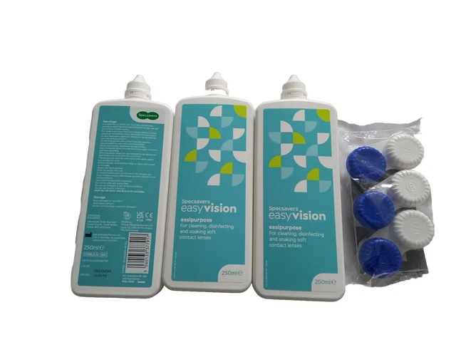 SPECSAVERS 3X EASY Vision Contact Lense Solution 250ml and cases £4.99 ...