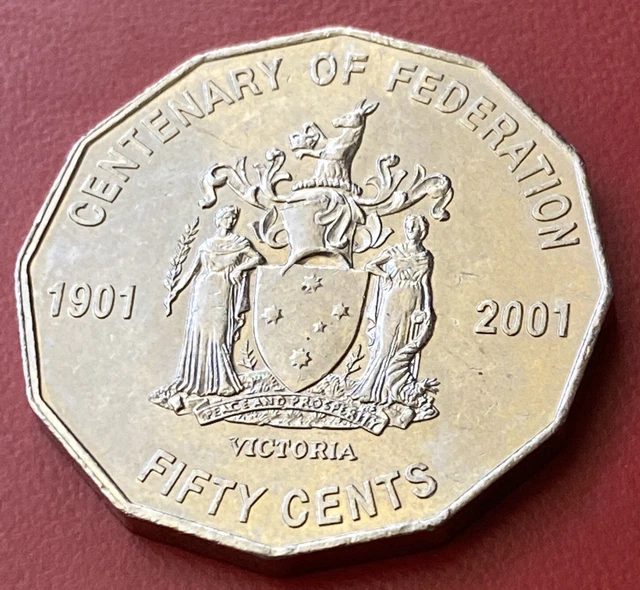 2001 AUSTRALIAN 50 Cent Coin | Centenary Of Federation | Victoria | Vic ...
