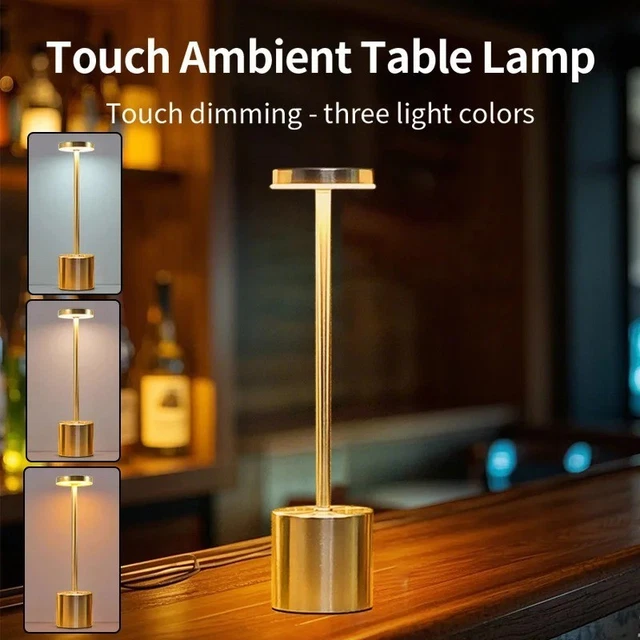 CLASSIC TABLE LAMP USB Rechargeable Night Light Stepless Dimming Touch ...