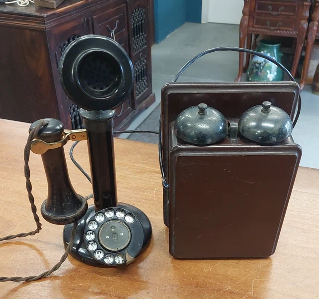 ANTIQUE CANDLESTICK TELEPHONE 1900's with Bell Box £146.30 - PicClick UK