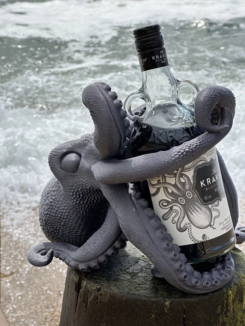 KRAKEN RUM LIMITED Edition Bottle - Holder. Diamond Silver Dark Grey ...