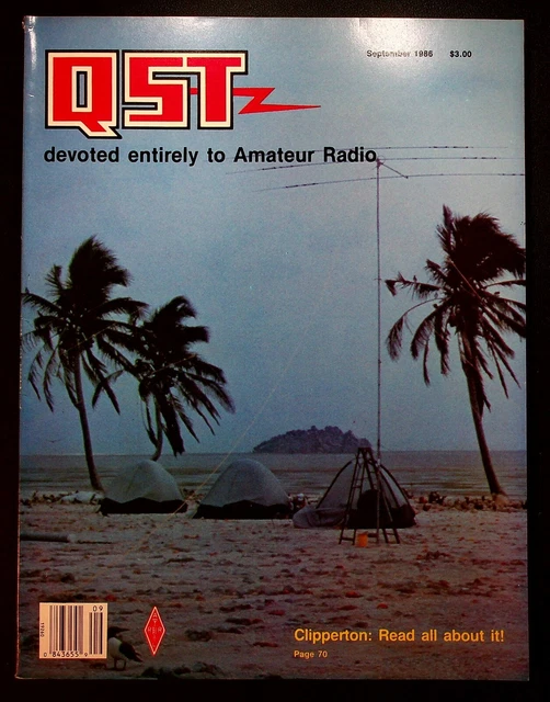 VTG QST MAGAZINE September 1986 Clipperton Island Photo Cover ARRL HAM ...