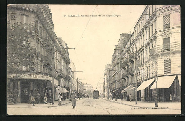 CPA SAINT-MANDÉ, GRANDE-RUE de la République, tramway EUR 3,00 - PicClick FR