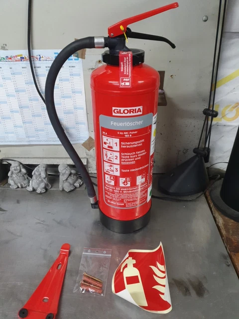 GLORIA Feuerlöscher 6 kg ABC Pulver Neu Geprüft Baujahr 2013 Top Gebraucht EUR 49,00 - PicClick DE