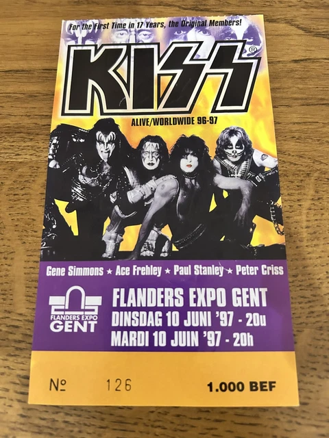 KISS REUNION TOUR Picture Ticket Gent Belgium 10th June 1997 £24.60 ...